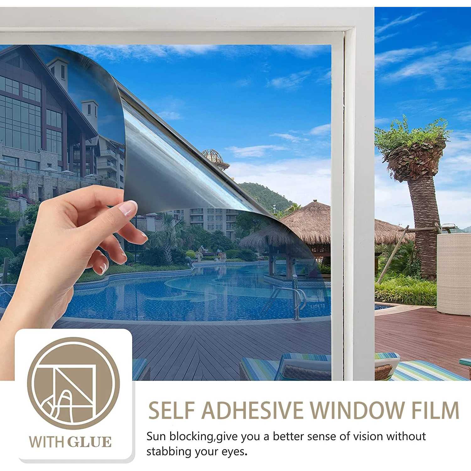 Jual AFDB Stiker Kaca One Way Window Film Anti UV Self Adhesive