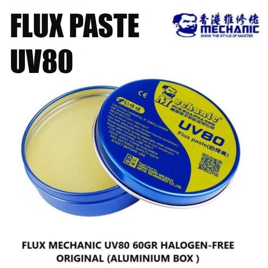Jual FLUX PASTA SOLDER MECHANIC UV80 MINYAK SOLDER ALMUNIUM BOX