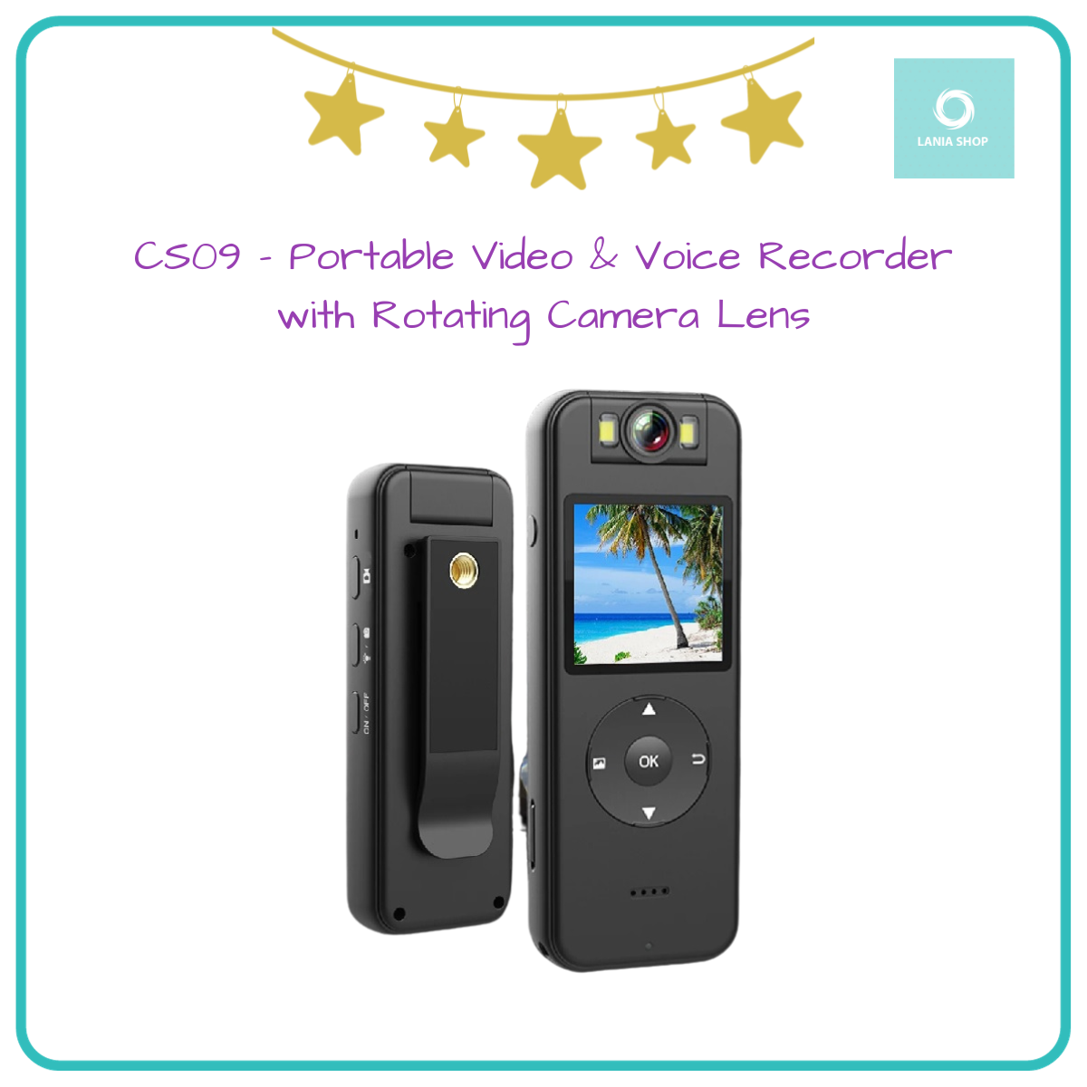 Jual CS09 - Portable Video & Voice Recorder with Rotating Camera