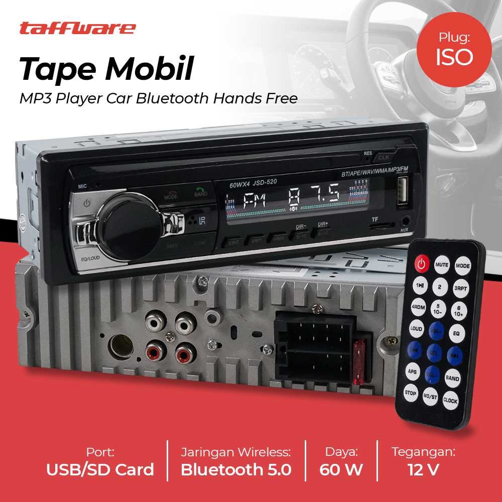 Jual Taffware Tape Mobil Audio MP3 Player Car Bluetooth Hands