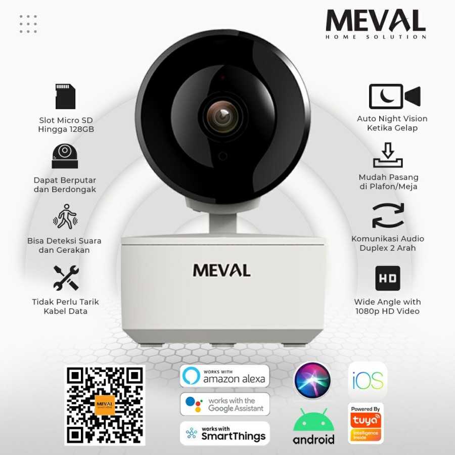 Jual Meval - Smart Indoor PTZ IP Camera CCTV Wifi IoT Home