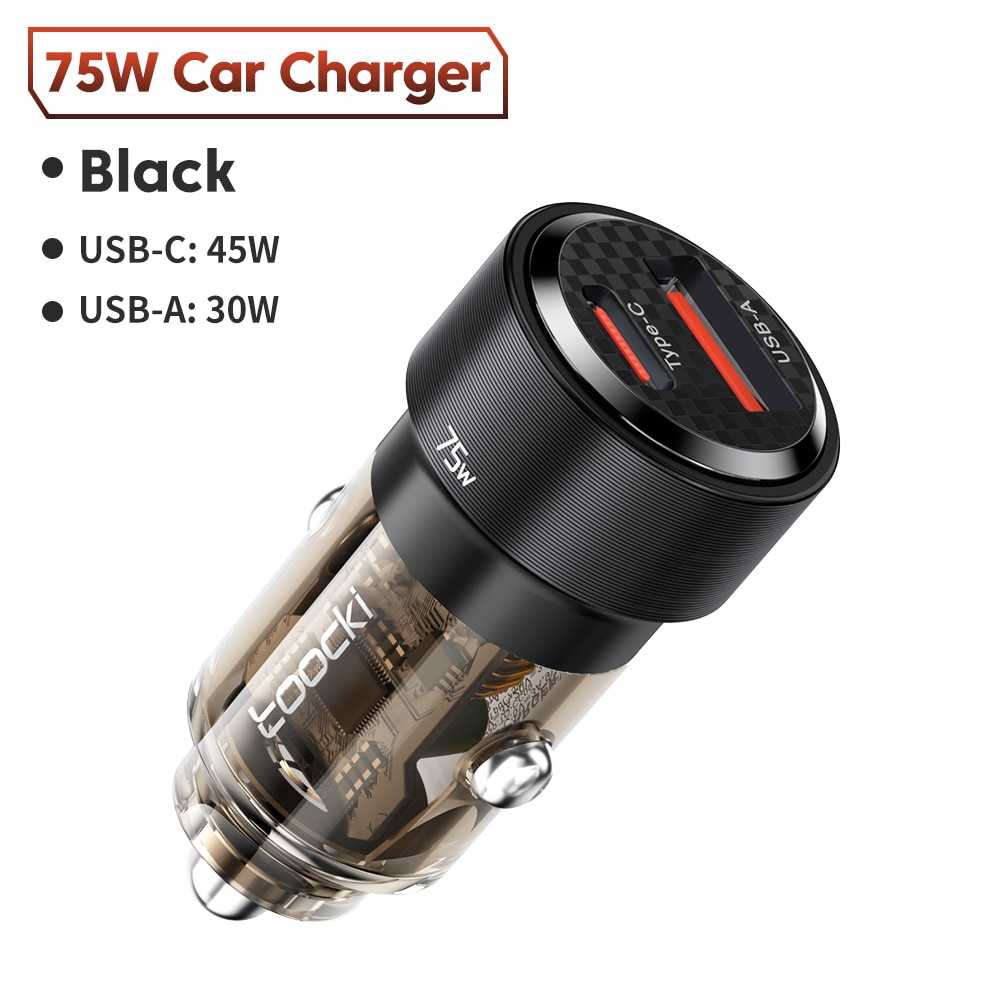 Jual Toocki Car Charger Fast Charging Dual Port USB Type-C