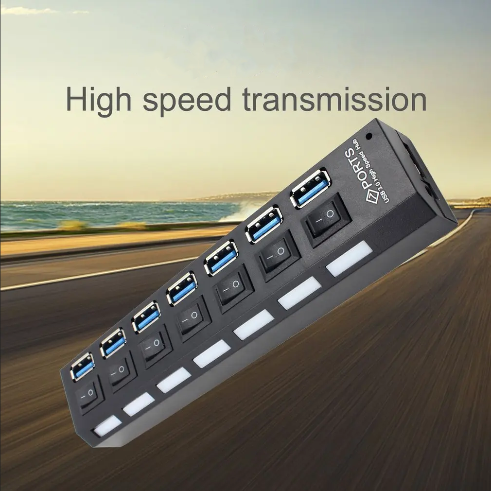 Jual HXM USB Hub 6Port 2.0 dan 1Port 3.0 Docking Station with