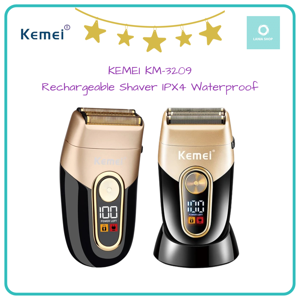 Jual KEMEI KM-3209 - Rechargeable Shaver IPX4 Waterproof Alat