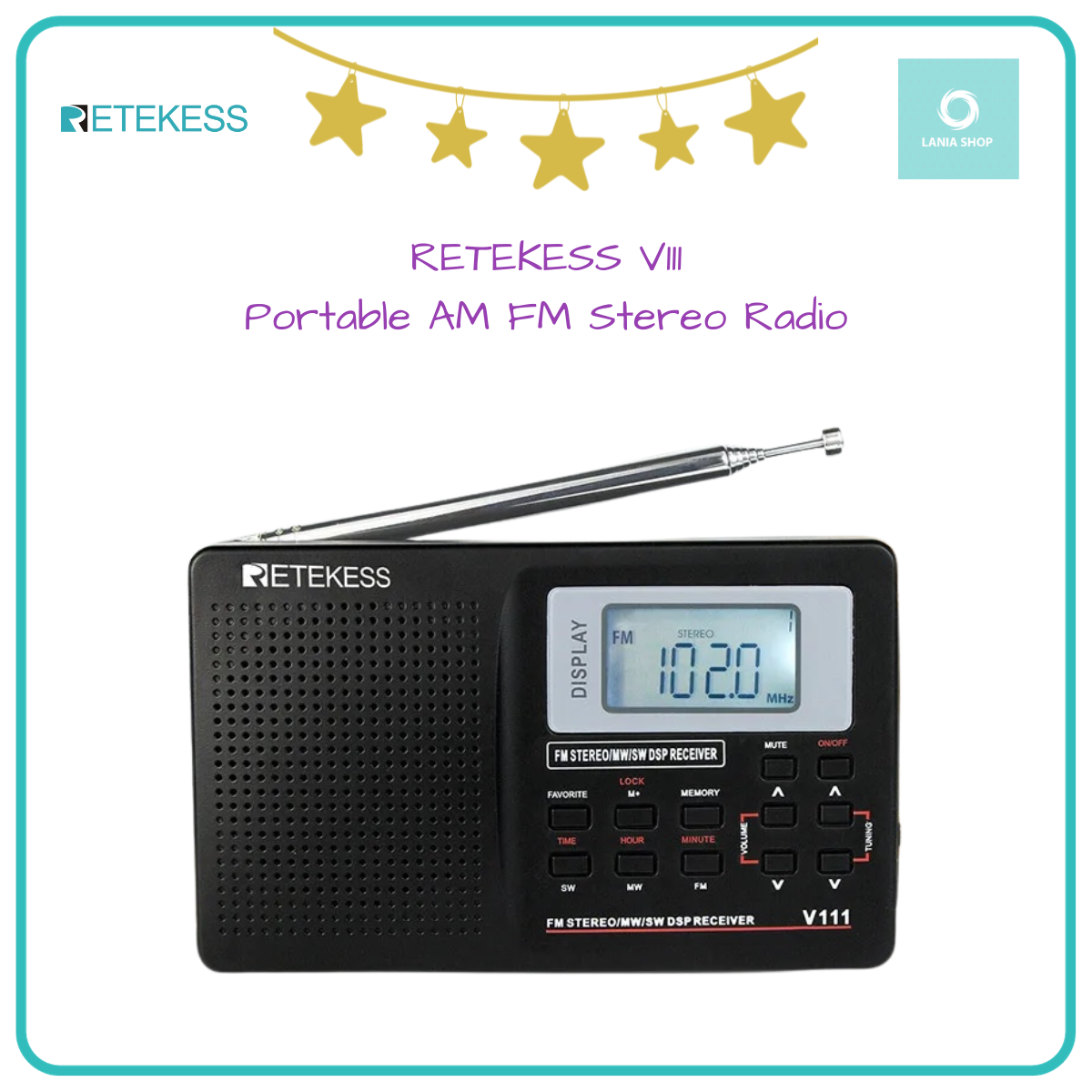 Jual RETEKESS V111 - Portable AM FM Stereo Radio - Radio FM
