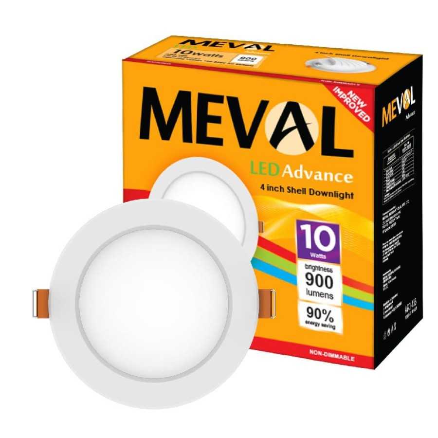 Jual Meval - Lampu LED Downlight Shell 4 inch 10W - Round, 3000K