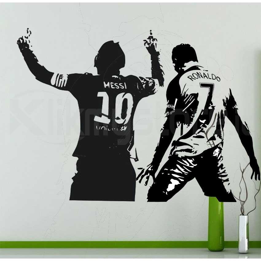 Jual Wall Sticker Pemain Sepak Bola Ronaldo Messi Stiker Dinding