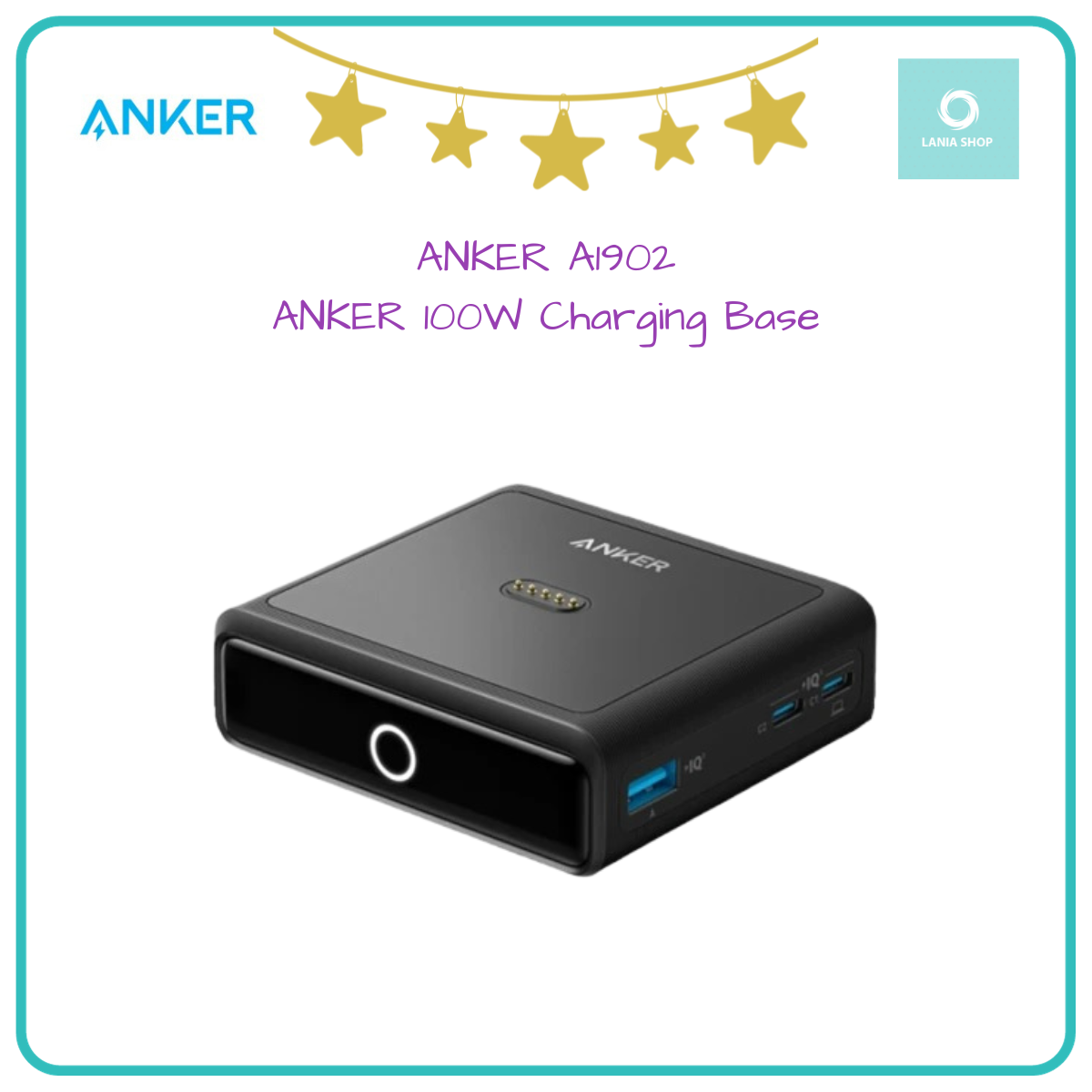 Jual ANKER A1902 - ANKER 100W Charging Base - 3 Port USB and 1