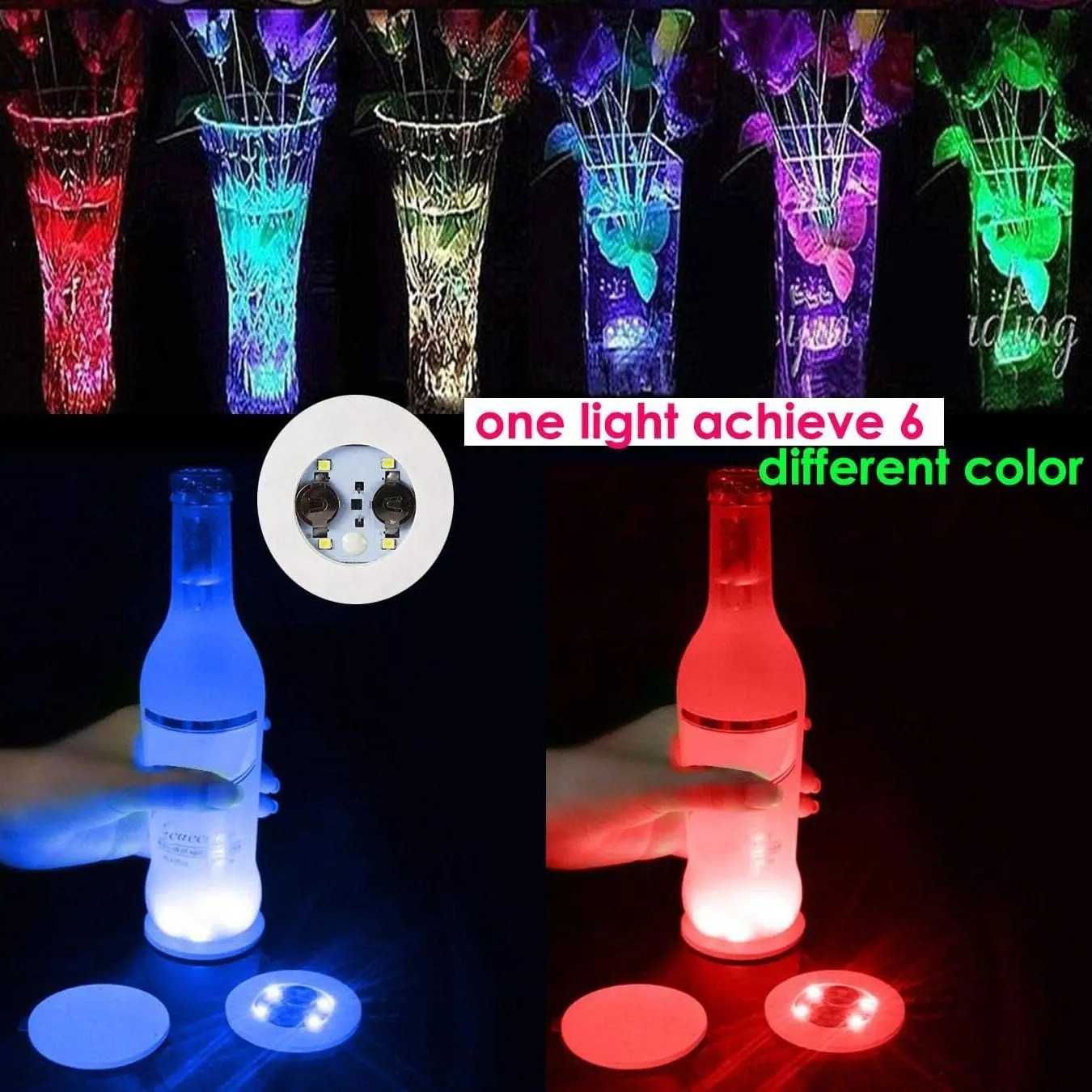 Jual Loguide Lampu Alas Botol Wine Bottle Stickers LED Coaster