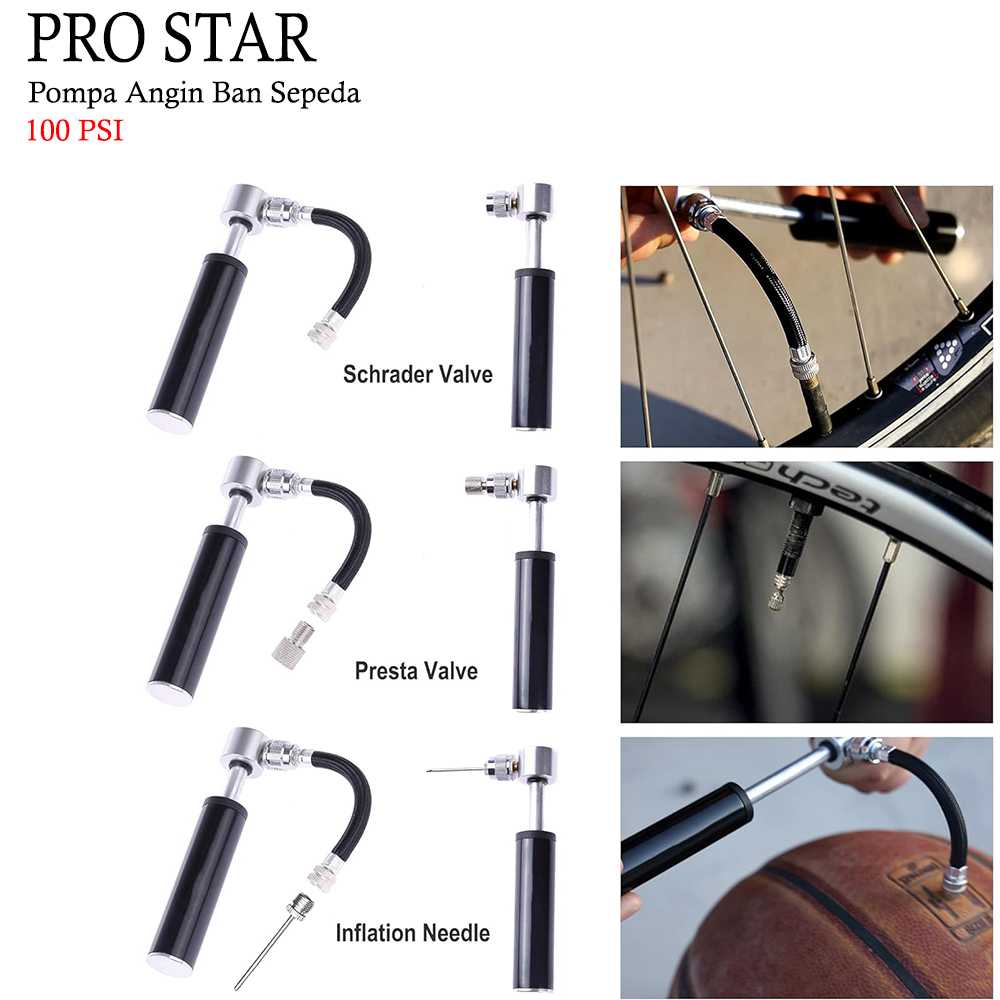 Jual Pro Star Pompa Angin Mini Ban Sepeda Portable 100 PSI - GM-7