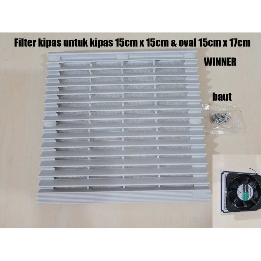 Jual FAN FILTER PLASTIK 15 x 15cm & OVAL WINNER COVER KIPAS