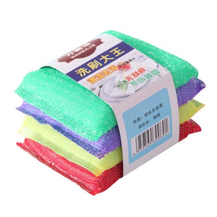 Jual Busa Spons Pencuci Piring Panci Colourful Isi 4pc | Jakmall.com