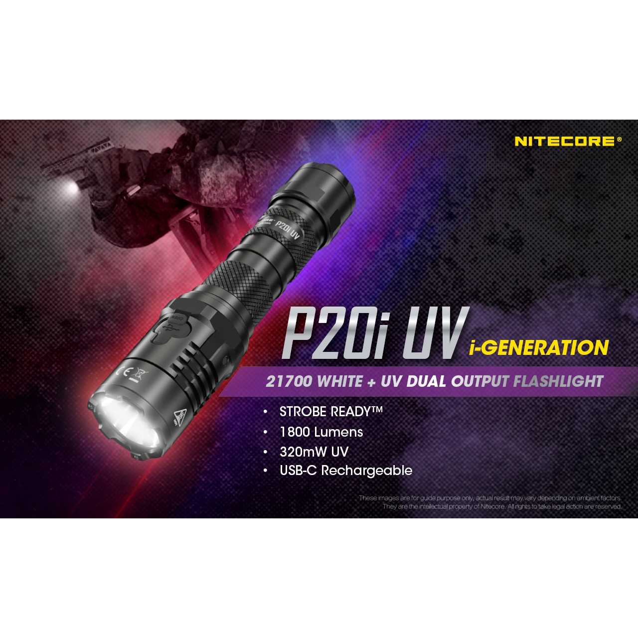 Jual NITECORE Senter LED UV Light SST-40-W 4xUV LED 1800 Lumens