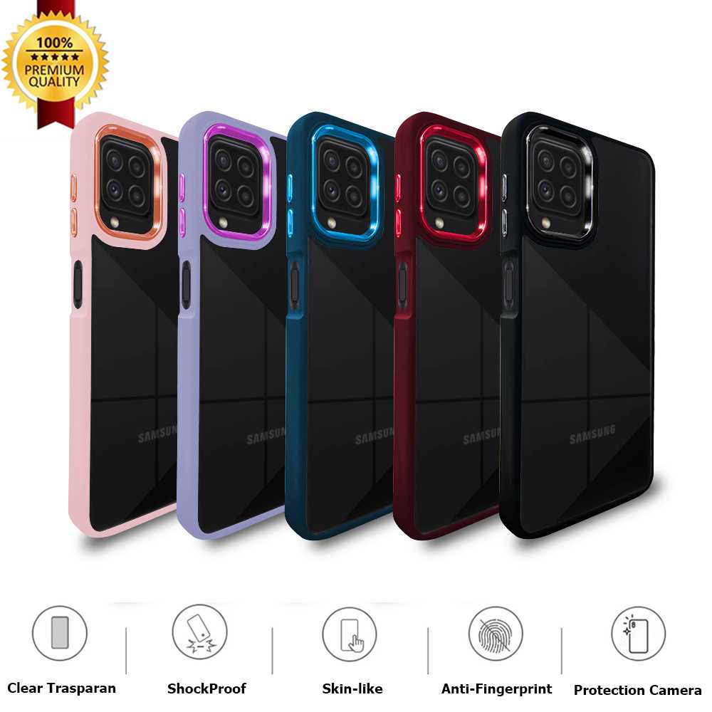 Jual Case Samsung M32 4G Hybrid Chrome Transparant Clear Casing