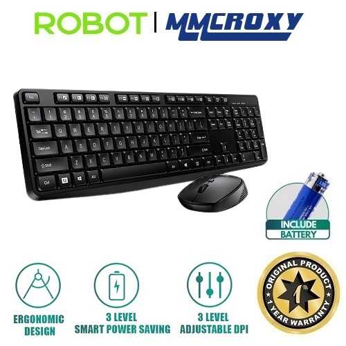 Jual Keyboard & Mouse Robot KM3100 Portable Mini Wireless Set