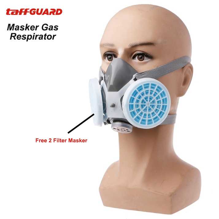 Jual TaffGUARD Masker Gas Respirator Half Face with Activated