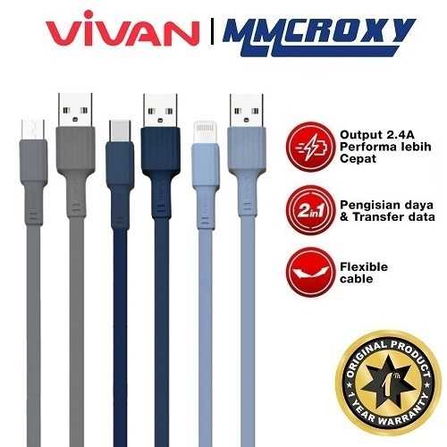 Jual Vivan CTM100/CTC100/CTL100 Kabel Data Charger Mini Tube 2.4A