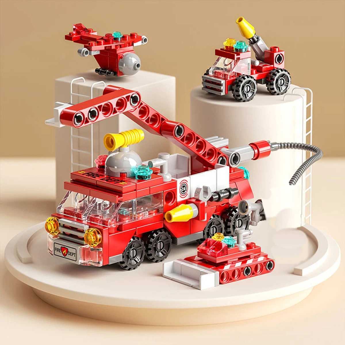 Jual QunFei Mainan Balok Susun Fire Brigade 6in1 LEGO 142 Bricks