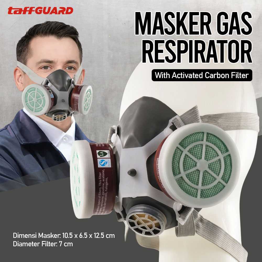 Jual TaffGUARD Masker Gas Respirator Half Face with Activated