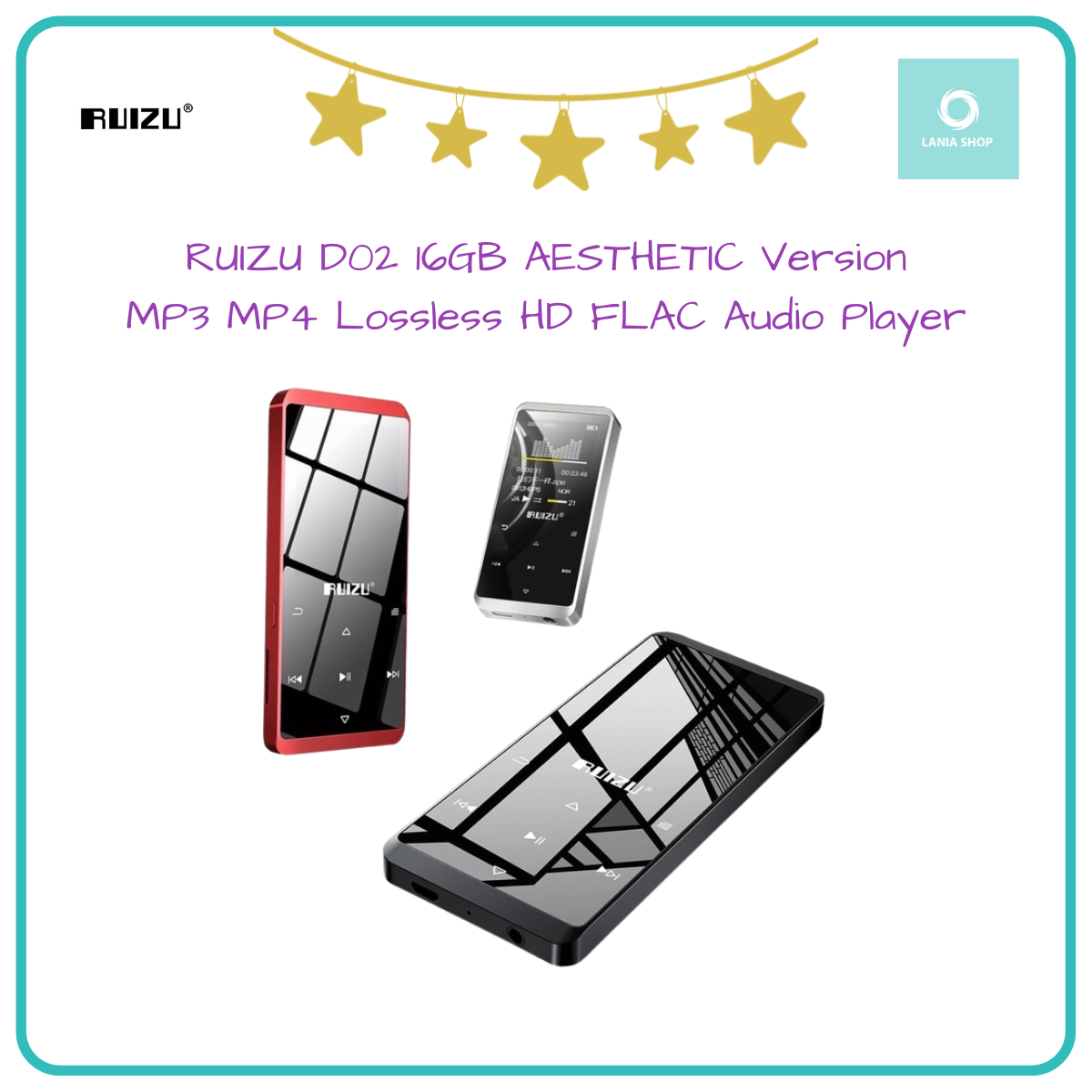 Jual RUIZU D02 16GB AESTHETIC Version MP3 MP4 Lossless HD FLAC