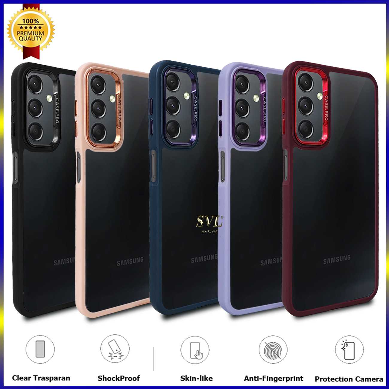Jual Case Samsung A24 Hybrid Chrome Transparant Clear Casing