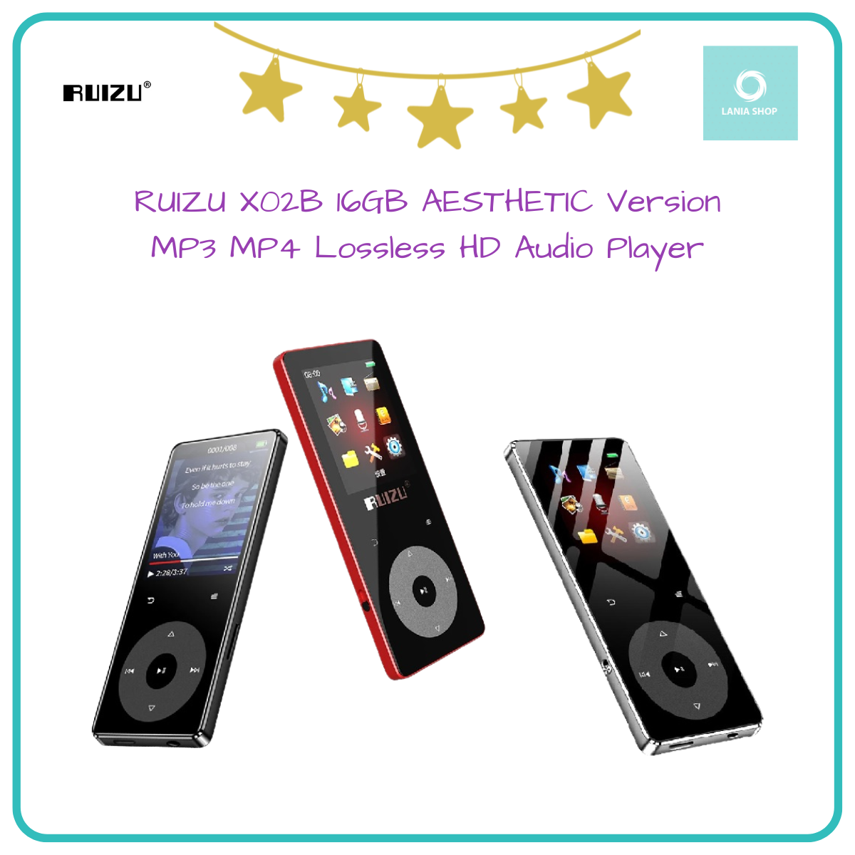 Jual RUIZU X02B 16GB AESTHETIC Version MP3 MP4 Lossless HD Audio