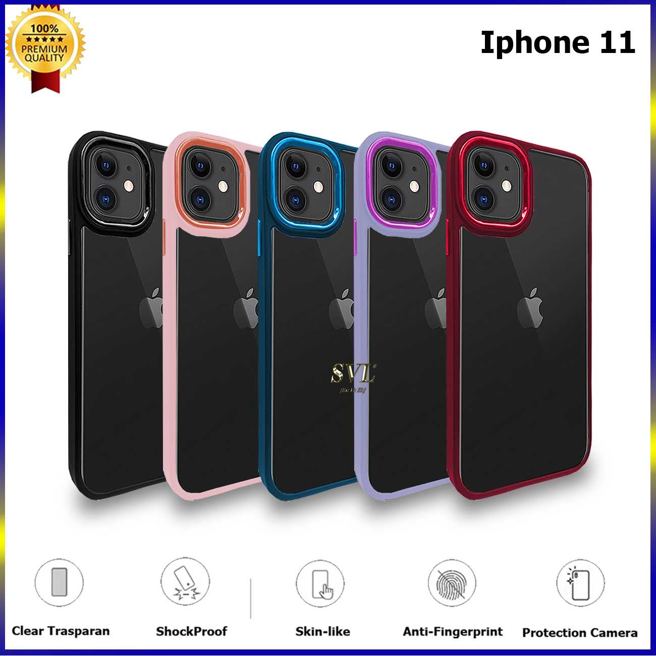 Jual Case Iphone 11 Hybrid Chrome Transparant Clear Casing