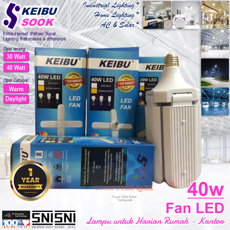 Jual Lampu Keibu Fan Baling LED Super Terang 40 Watt | Jakmall.com