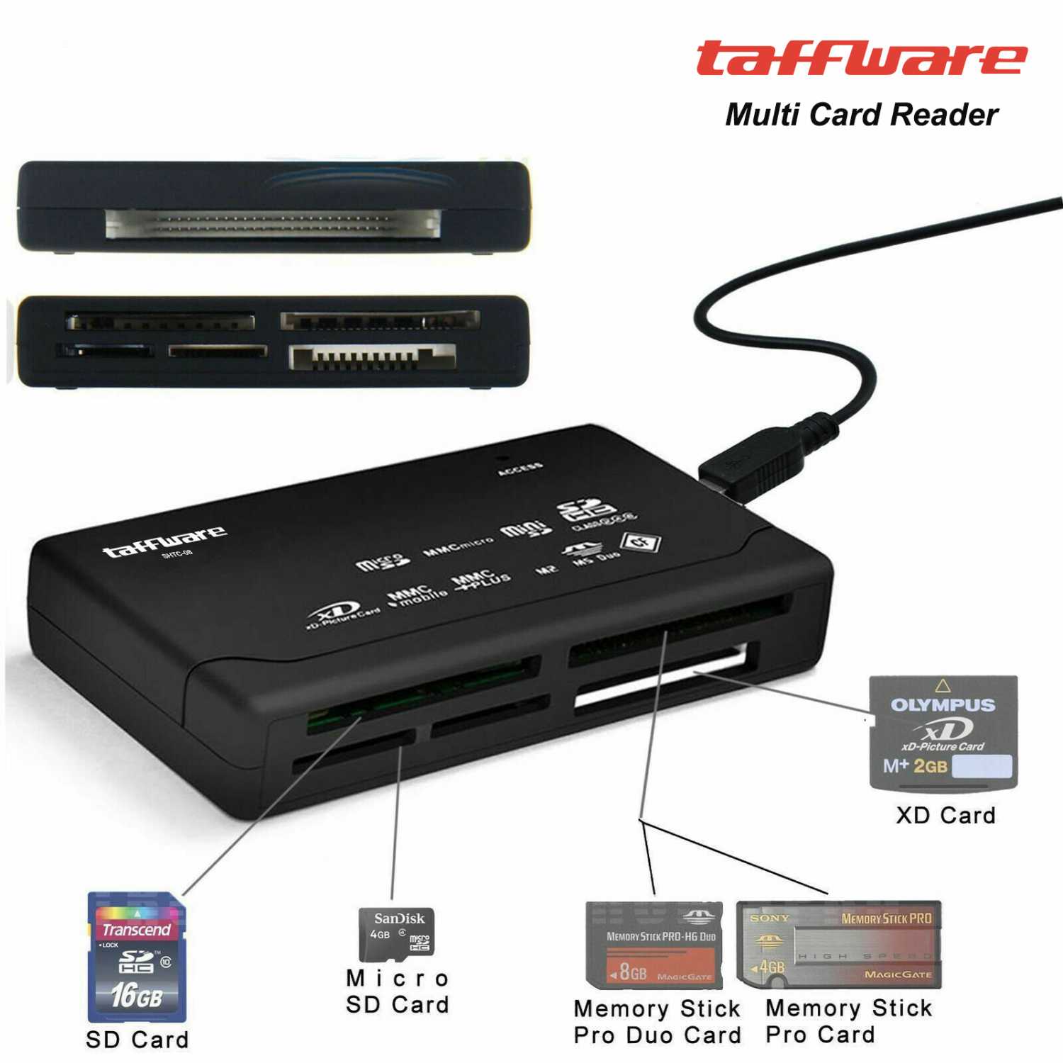 Jual Taffware Card Reader USB 2.0 USB Hub MicroSD MMC SD SDHC XD