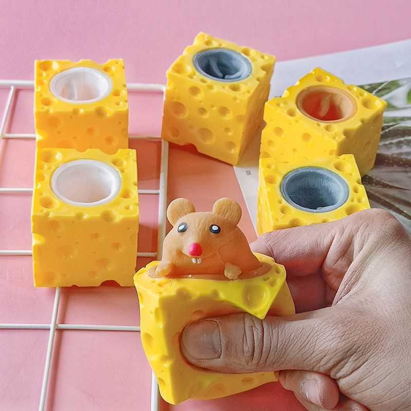Jual GOESAF Squishy Toy Mouse In The Cheese Pop Up Anti Stress
