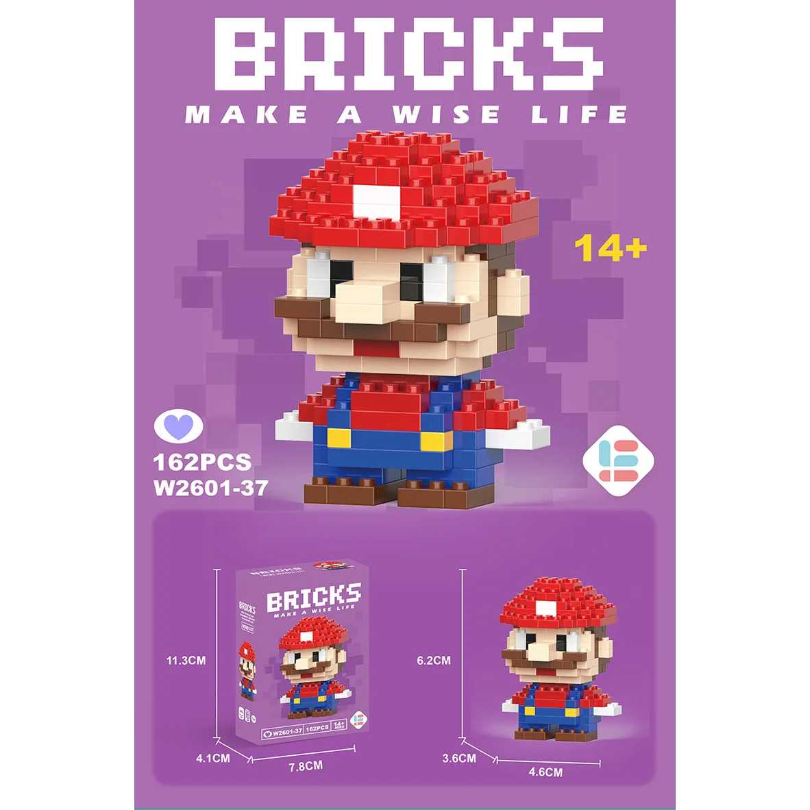 Jual BRICKS Mainan Balok Susun Karakter Mario LEGO Figure 162PCS