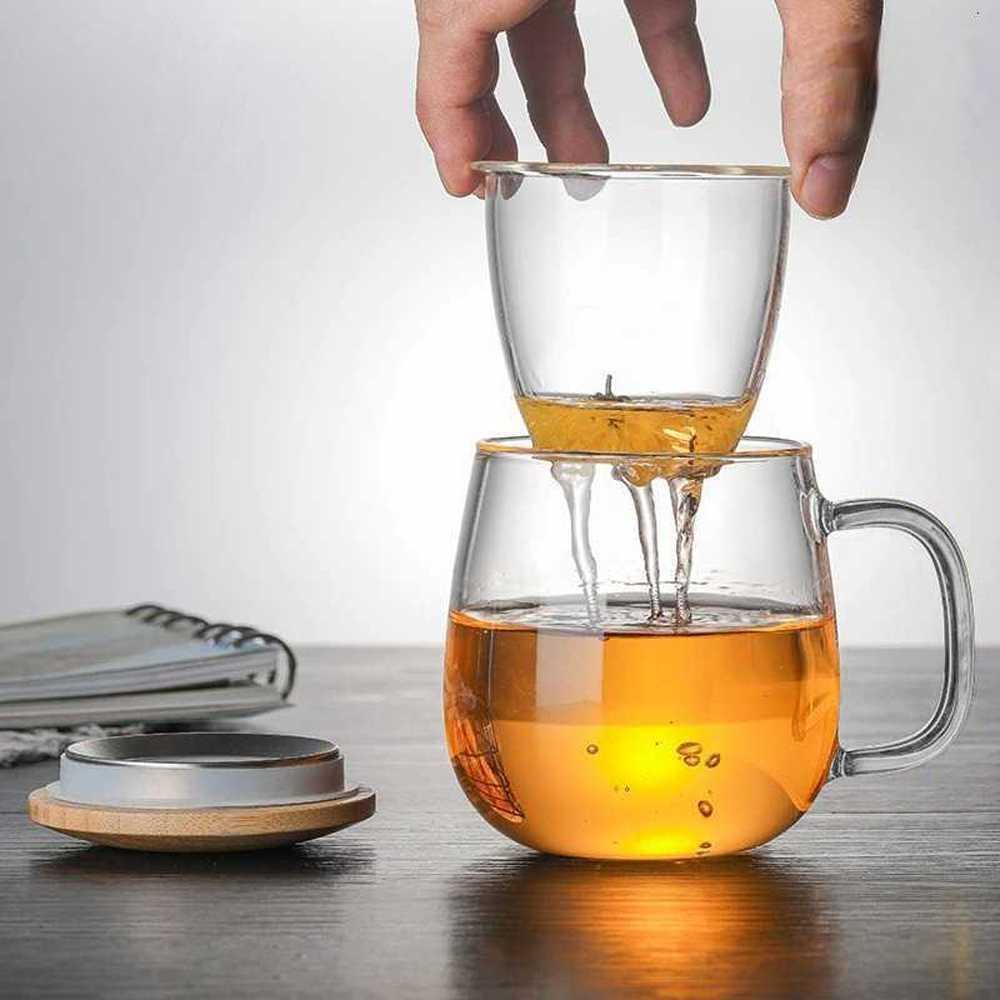 Jual Tea Infuser Gelas Teh Cangkir Dg Saringan Tutup Bambu WMO