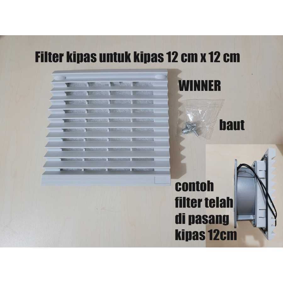 Jual FAN FILTER PLASTIK 12 x 12cm WINNER / 4 INCH COVER KIPAS