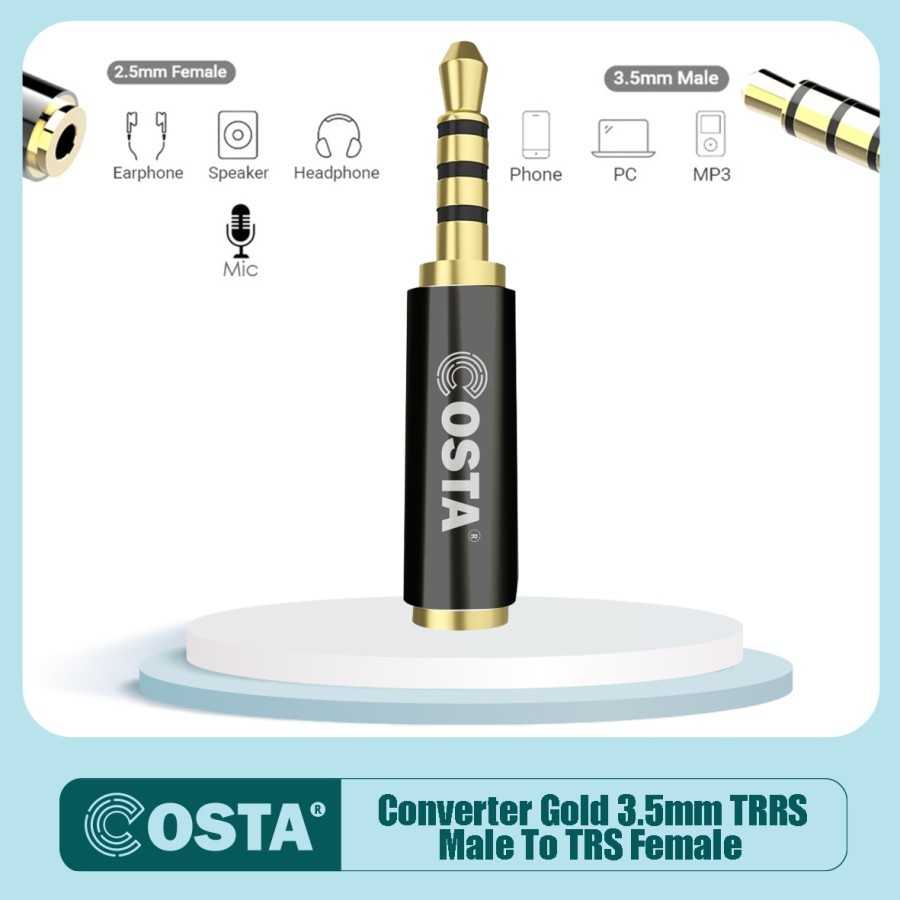 Jual COSTA Converter Audio Jack 3.5mm Gold TRS Female To TRRS