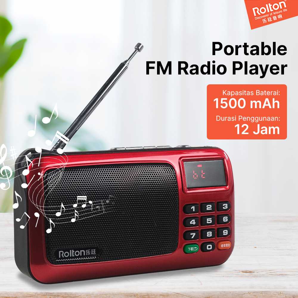Jual Rolton W405 Portable FM Radio Player TF Card - W405 | Jakmall.com