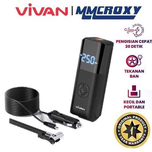 Jual Vivan VTI02 Pompa Ban Mobil Tire Inflator Portable Elektrik