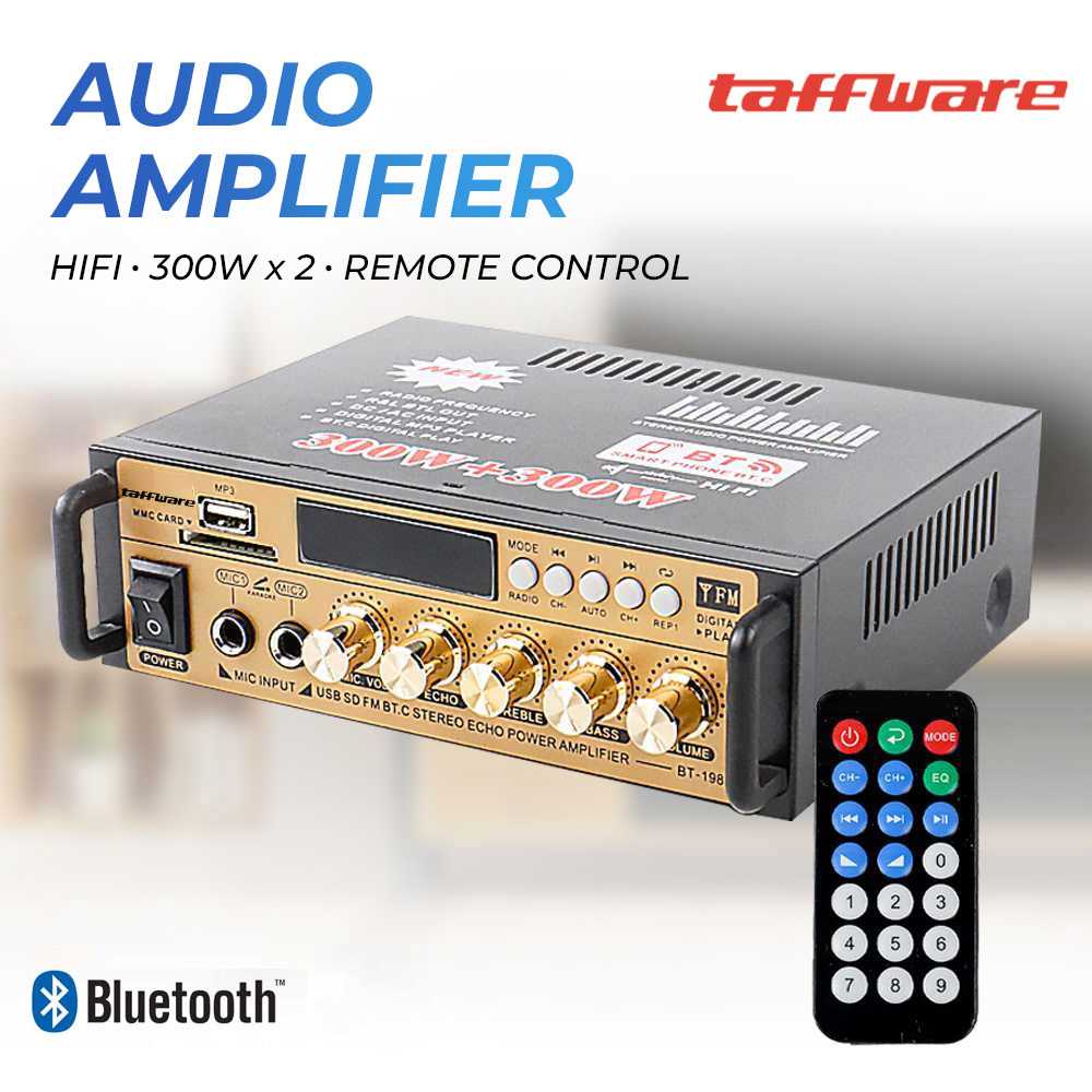 Jual Taffware Audio Amplifier Bluetooth HiFi 300Wx2 with Remote