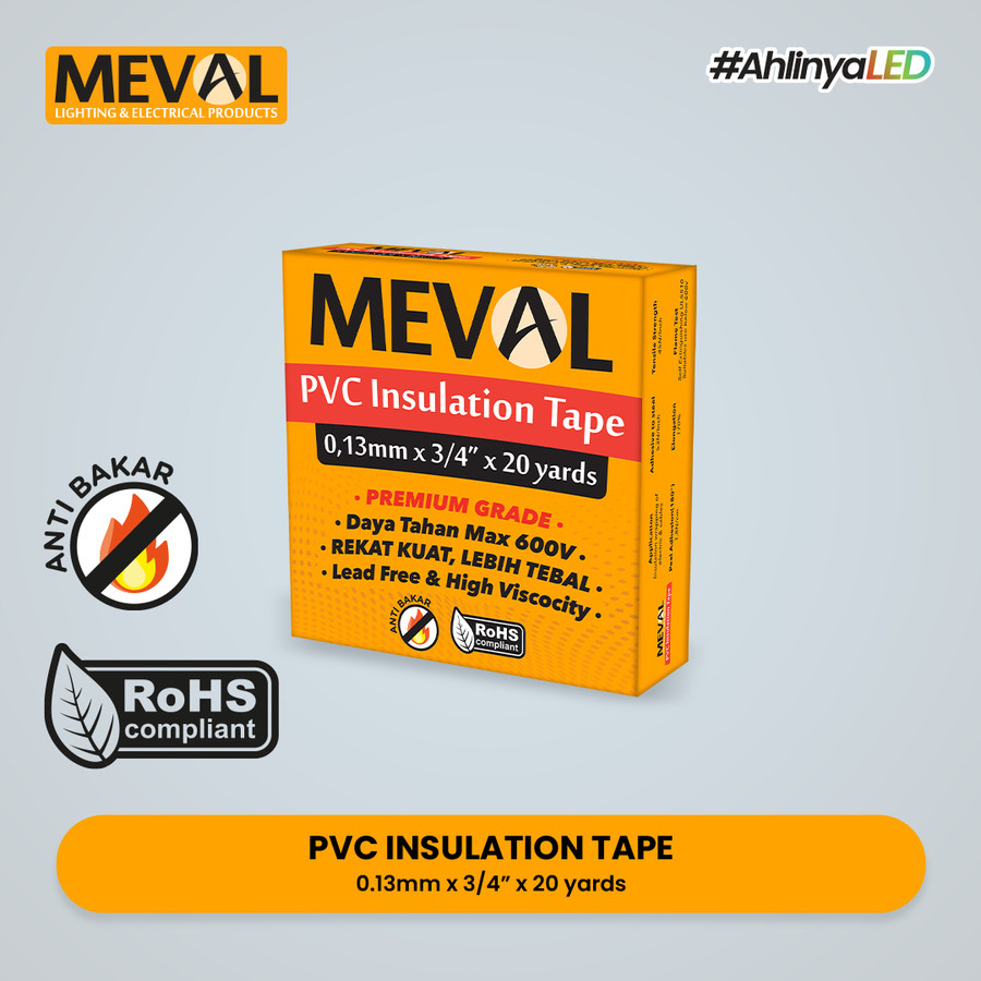 Jual Meval - PVC Insulation Tape 3/4 x 16M | Jakmall.com