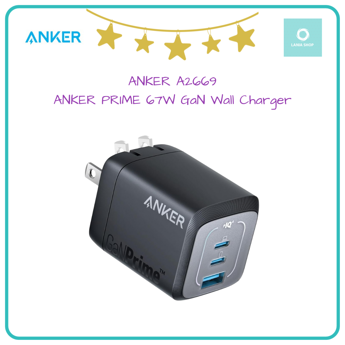 Jual ANKER A2669 - ANKER PRIME 67W GaN Wall Charger - 3 Port