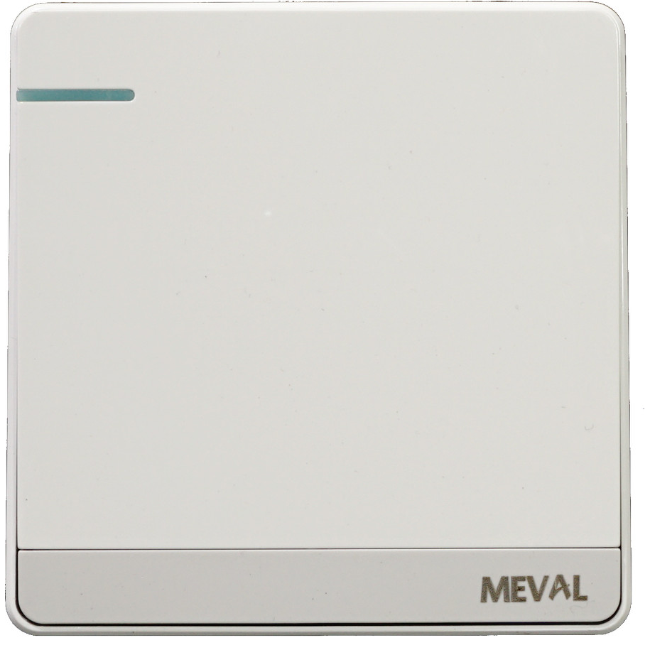 Jual Meval - Saklar 1 Switch White Basic Series 1 Gang 1 Way