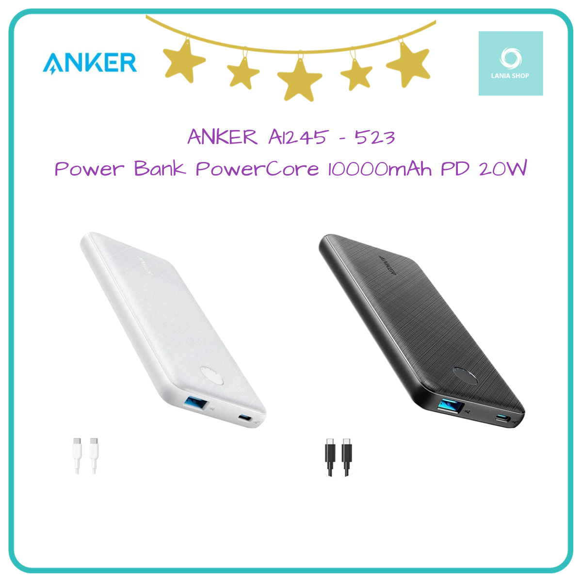Jual ANKER A1245 - 523 Power Bank PowerCore 10K - 10000mAh PD 20W
