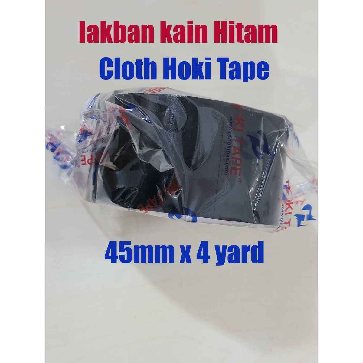 Jual lakban kain Hitam 45mm x 4yard Cloth Hoki Tape isolasi