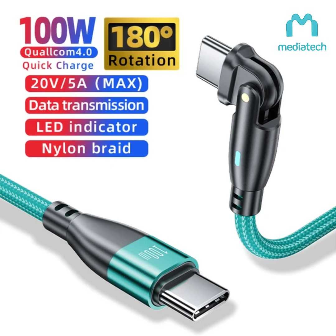 Jual Mediatech Cable USB Type C To Type C Fast Charging 100Watt