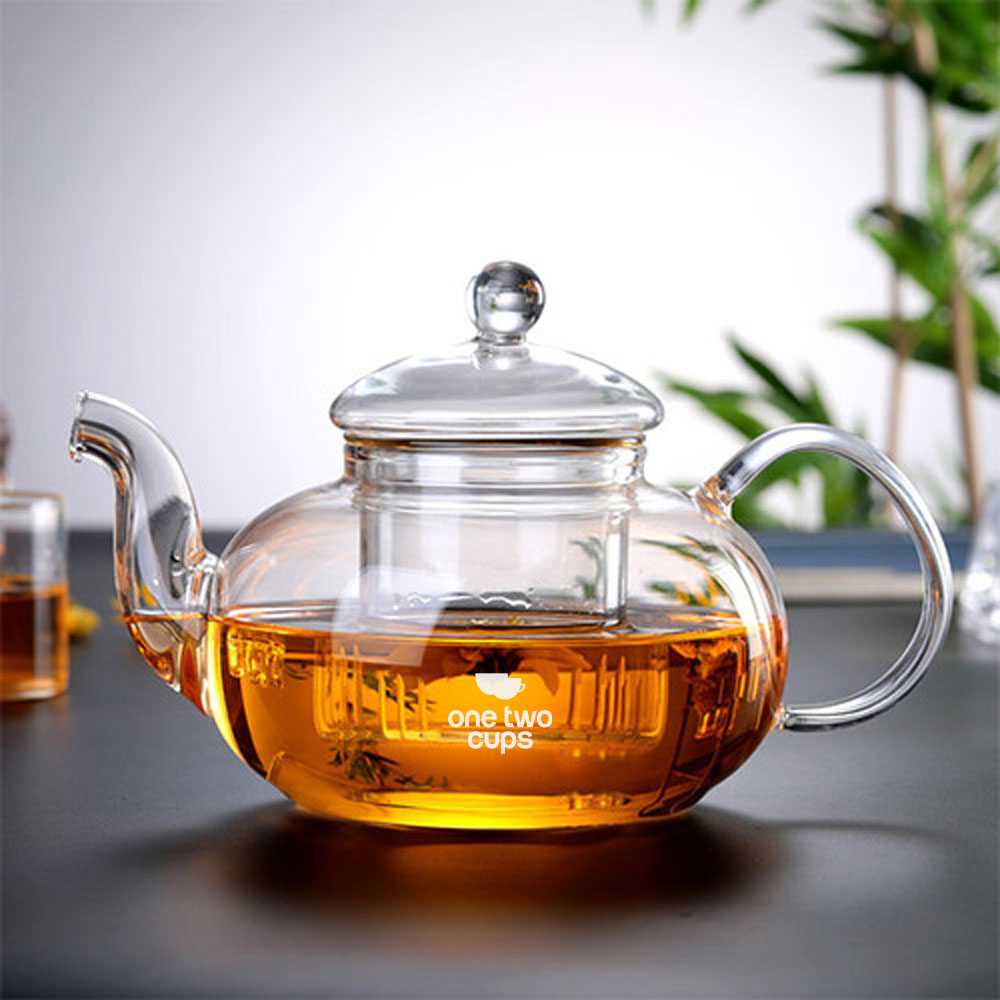 Jual One Two Cups Teko Teh Kaca Saringan Tahan Panas Api Infuser