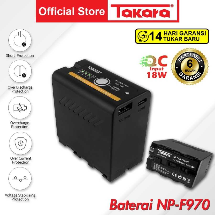Jual Takara Lithium-Ion Battery / Baterai for Sony NP-F970 F990T