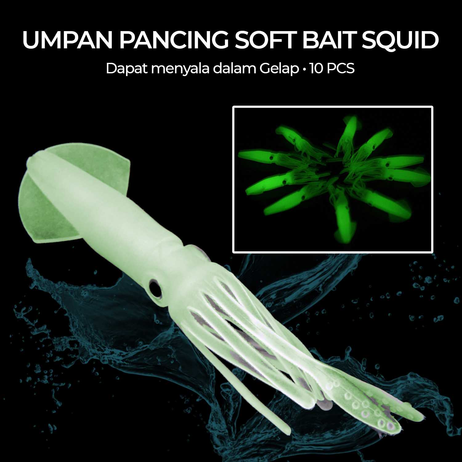 Jual LIE GAO Umpan Pancing Luminous Squid Soft Bait Lure | Jakmall.com