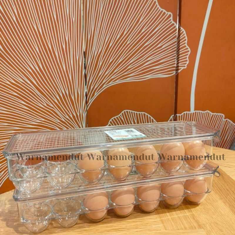 Jual Wadah kotak telur dengan tutup untuk 14 butir bahan plastik