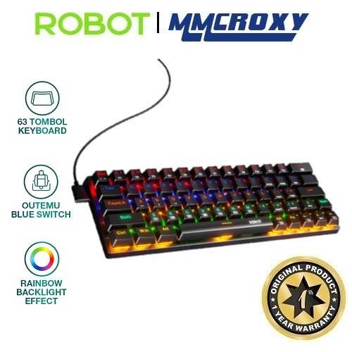 Jual Robot KB20 Keyboard Gaming Wired Mechanical Switches Blue