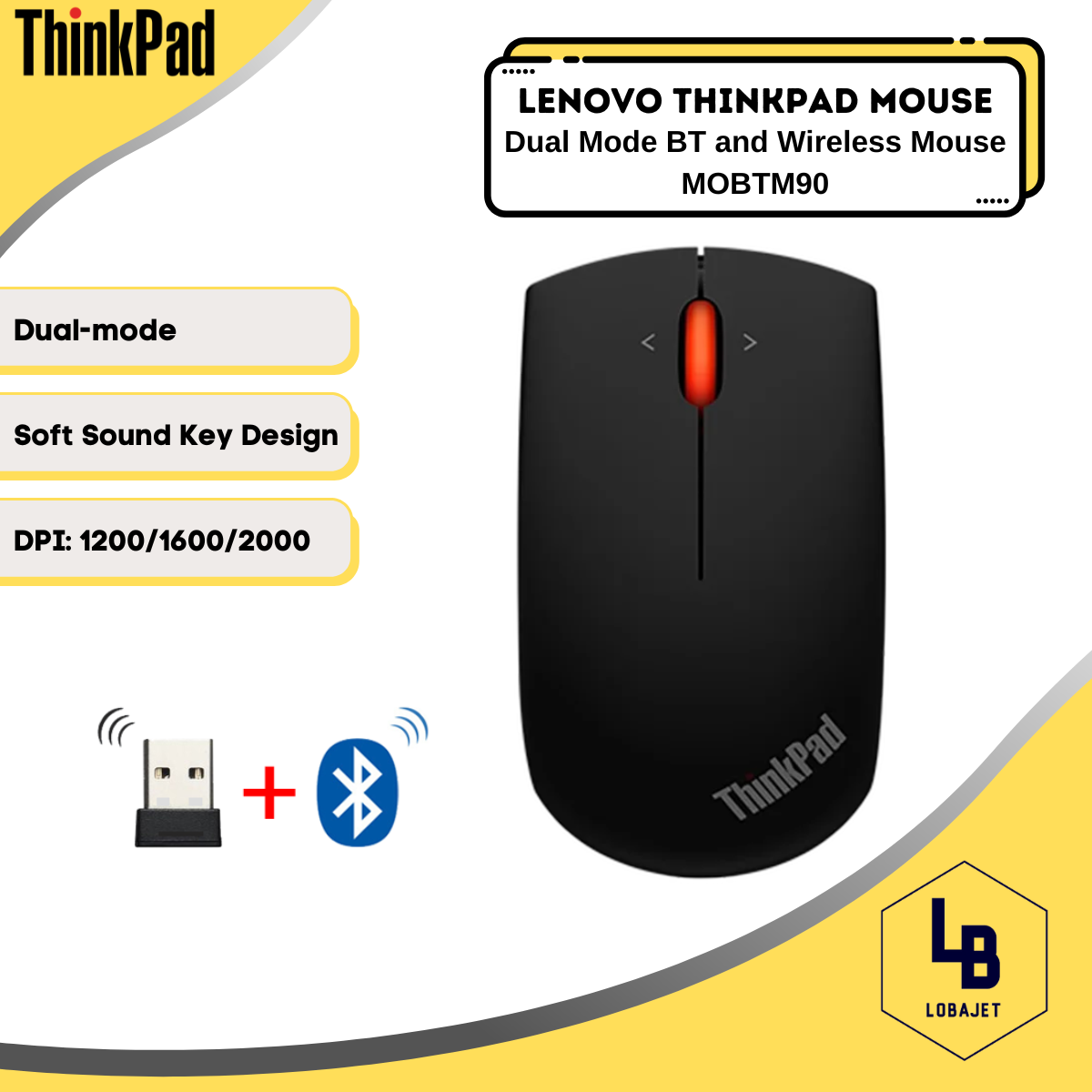 Jual Lenovo Thinkpad Dual Mode Bluetooth And Wireless Mouse
