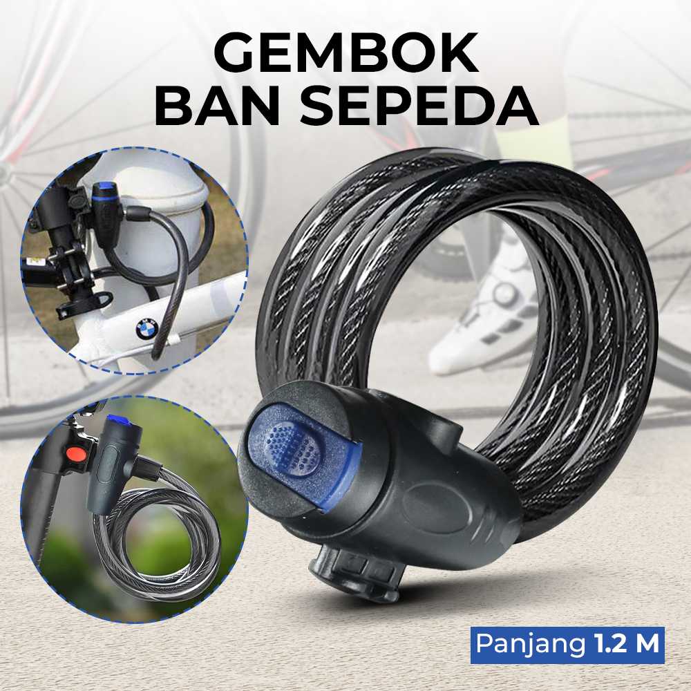 Jual LOCK Kunci Gembok Ban Sepeda Anti Maling 1.2M - TY588YE